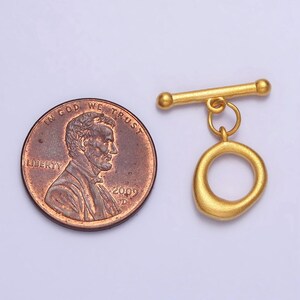 Mini Gold Round Toggle Clasp, Bracelet Necklace Jewelry Clasps Matte ...