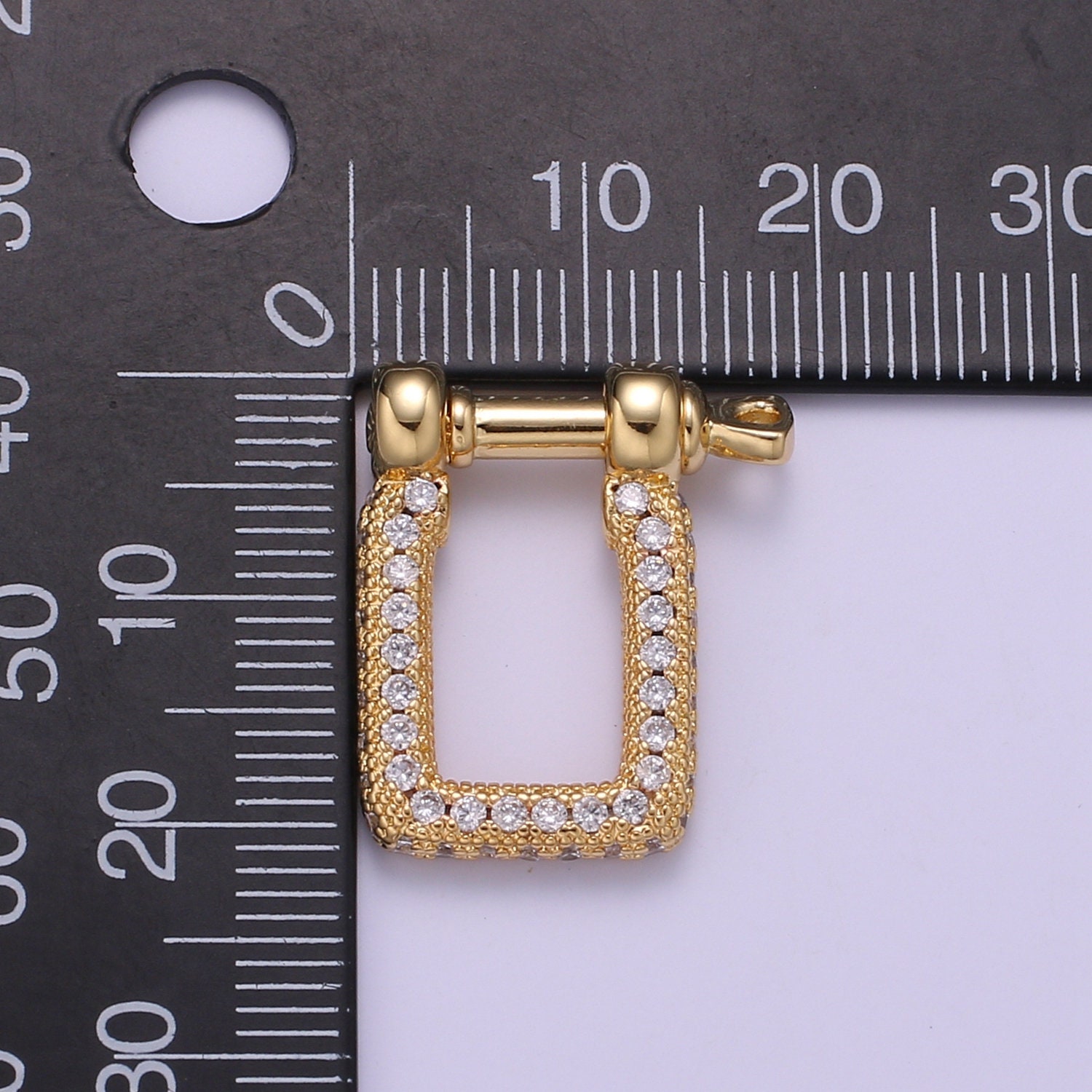 Full Cz Gold Square Clasp With Screw Rod for U Lock Micro Pave | Etsy