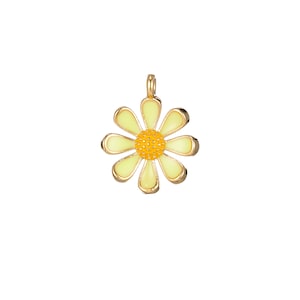 14K Gold Filled Daisy Flower Shape Pendant Daisy Flower Charm - Etsy