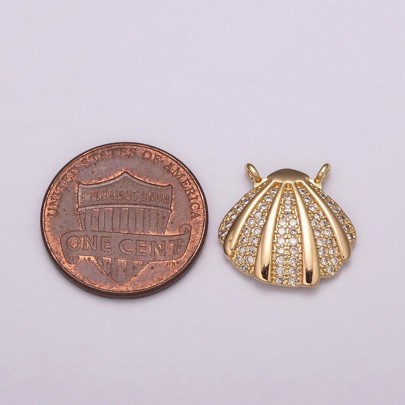 18K Gold Filled Sea Shell Charm Connector Seashell Link - Etsy