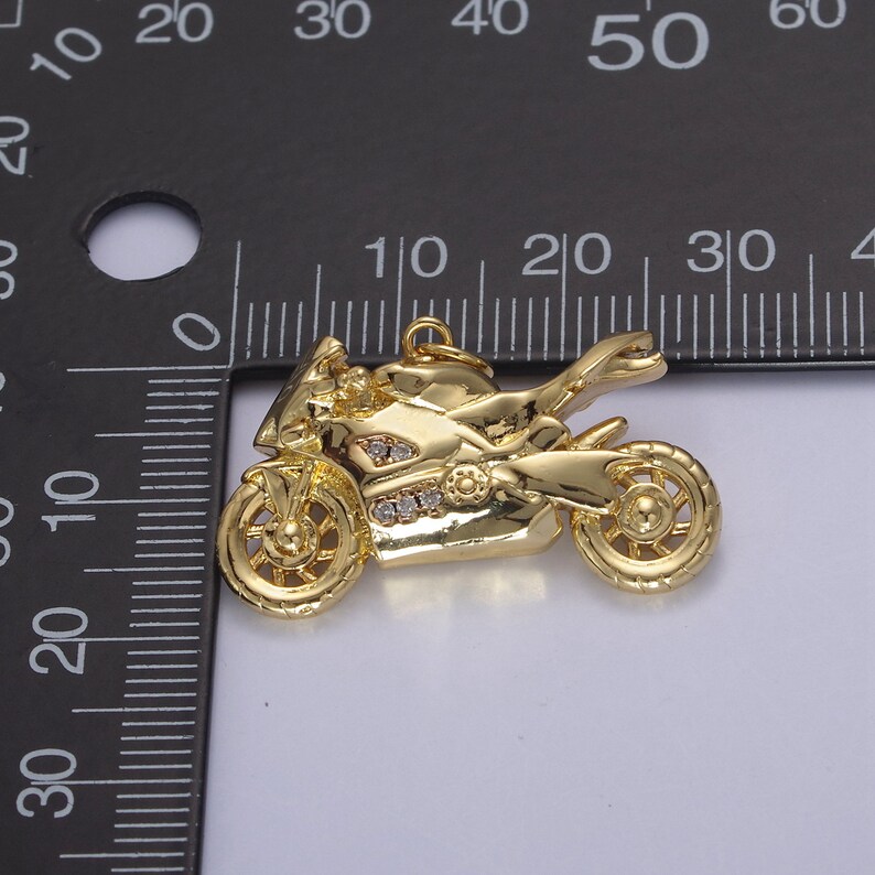 Gold Motorcycle Charm 3D Motorcycle Pendant Biker Charm - Etsy