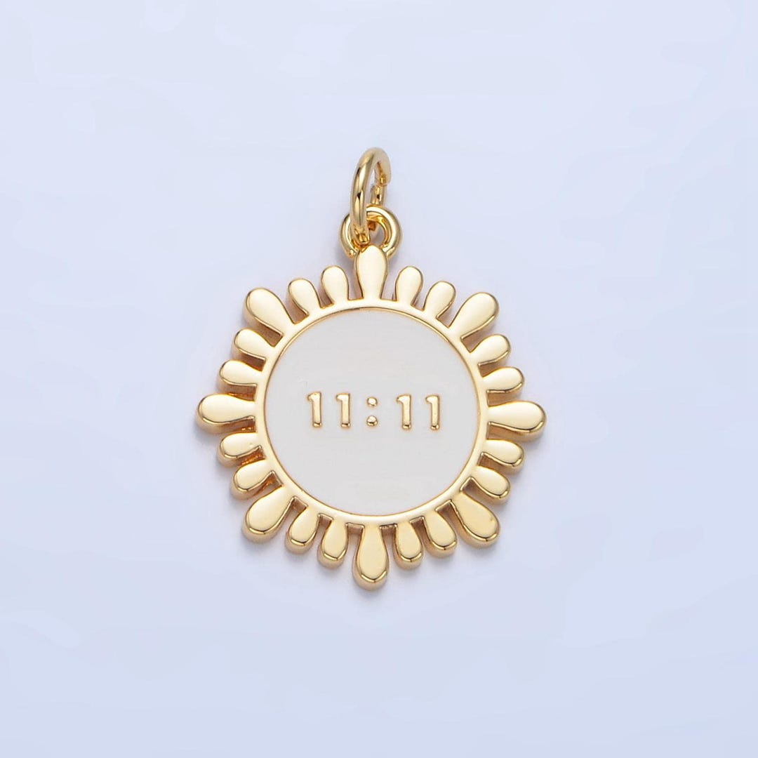 White '11:11' Lucky Angel Number 24k Gold Filled Charm | X-837 - Etsy