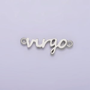 S925 Sterling Silver Cursive Font Astrology Zodiac Charms Connector for ...