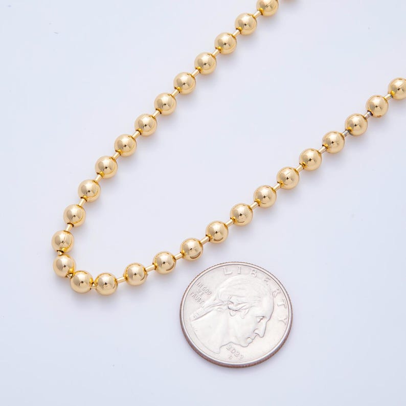 5mm Ball Beads 16k Gold Filled Chain by Yard, Special Chain Ball Chain ...