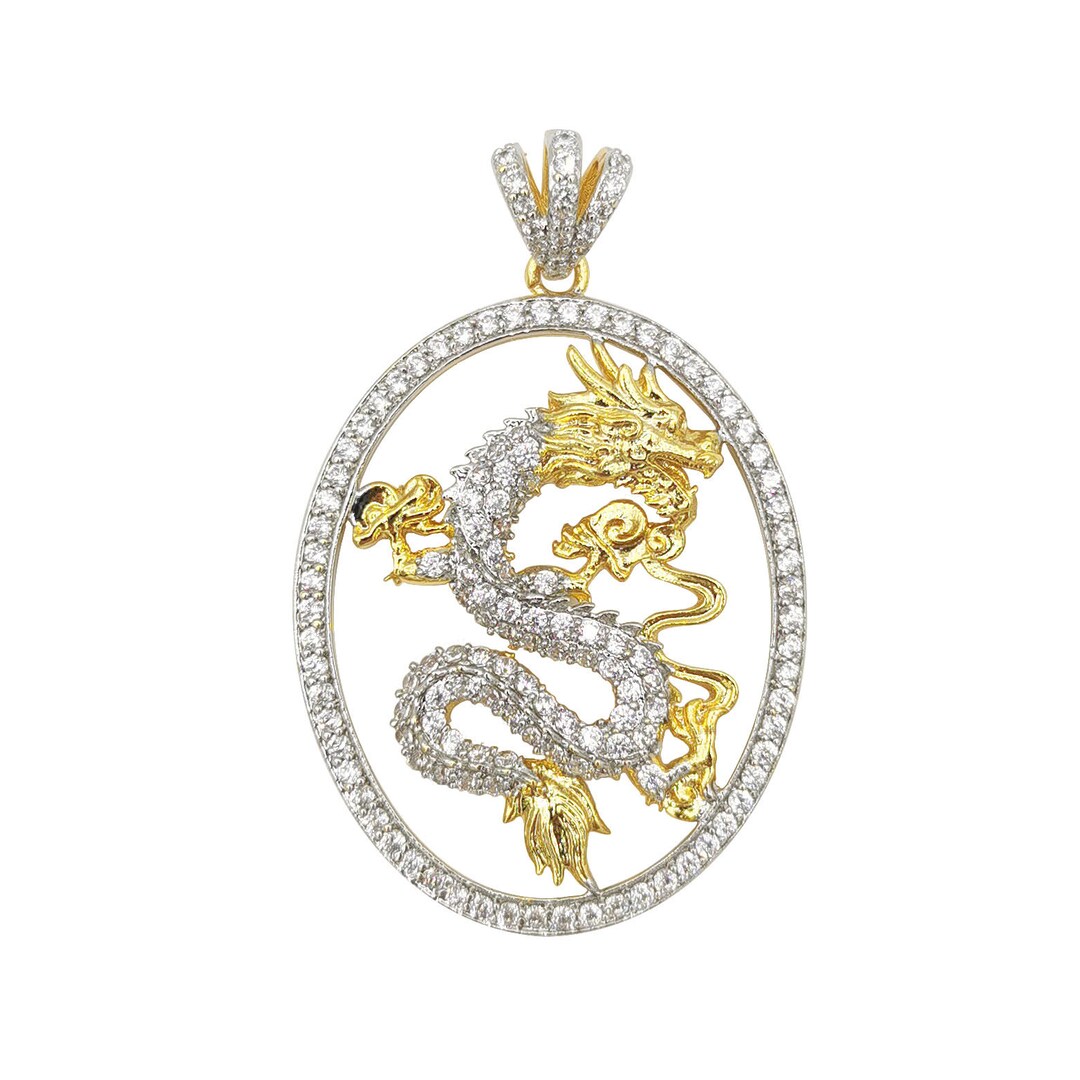 Wholesale Plated Gold and Silver Chinese Dragon Pendant With - Etsy