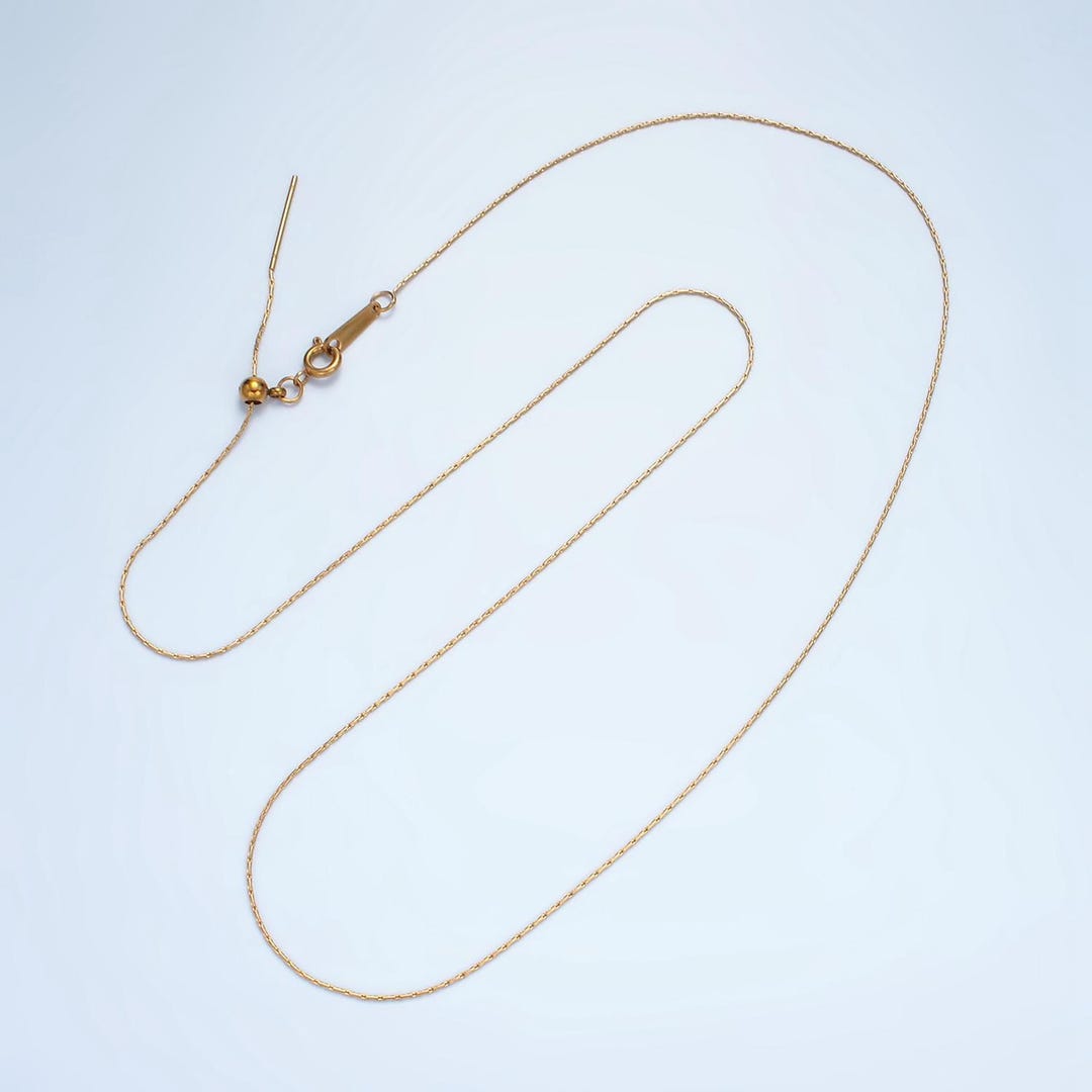 Gold Stainless Steel Wheat Chain Foxtail Chain Necklace Adjustable ...