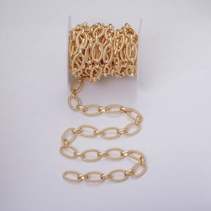 16k Gold Filled Chain by Yard Rope Oval Cable Chain Unfinished - Etsy