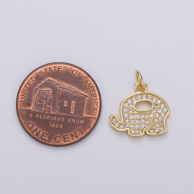 Elephant 14K Gold Charm Good Luck Charms Micro Pave Deity - Etsy
