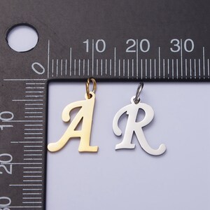 Dainty Gold Script Cursive Stainless Steel Initial Letter Add on Charm ...