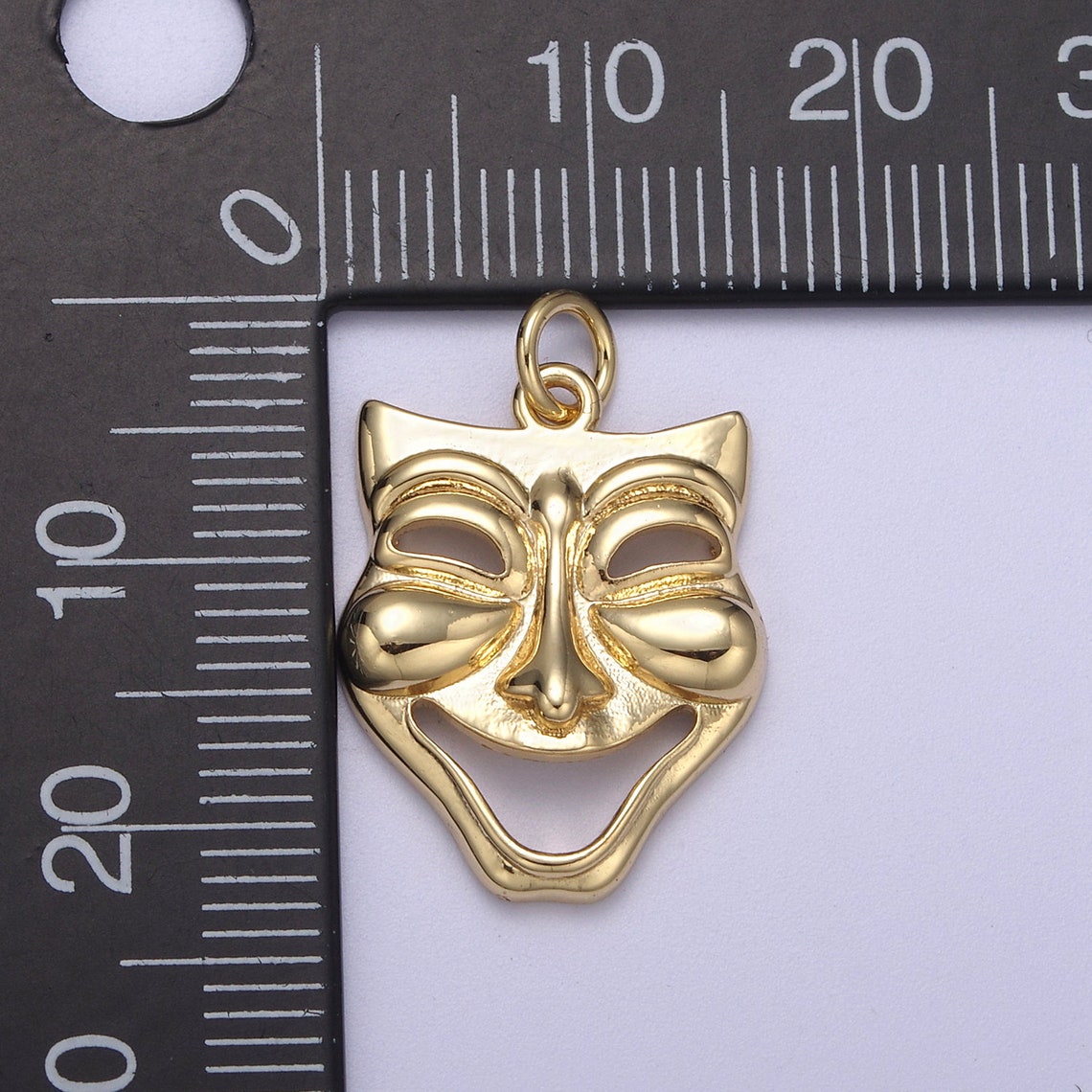Dainty Gold Theater Mask Charm Drama Play Art Comedy Charm - Etsy