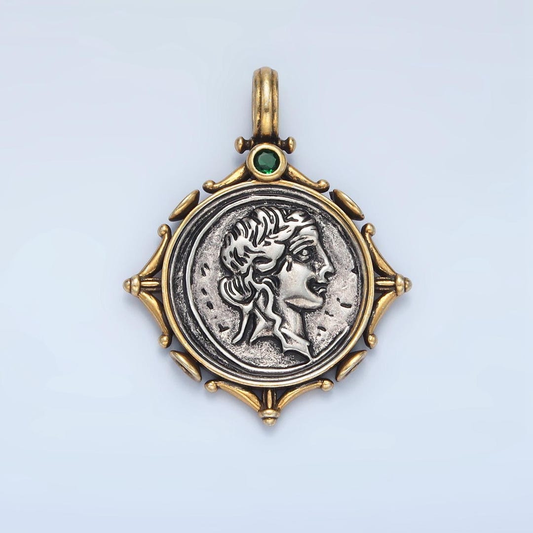 Ancient Coin Findings Pendant , Roman Coin Charm Ancient Greek ...