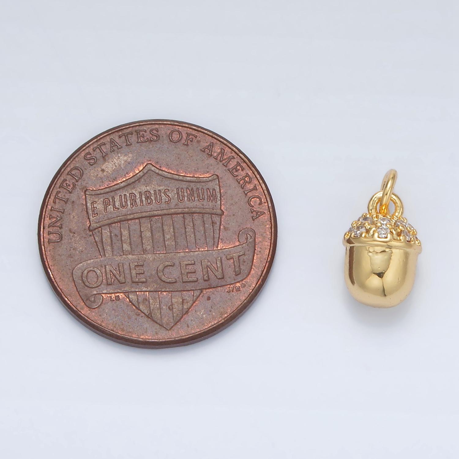 Mini Oak Tree Fruit Charm, Chipmunk's Fruit Pendant Acorn Gold Charm ...