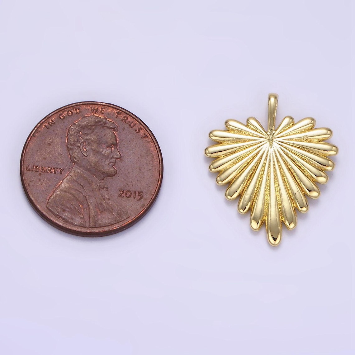 Gold Heart Charms 24k Gold Filled Heart Pendant Radiant Love Charm for ...