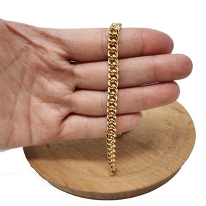 6.7mm Gold Cuban Curb Chain by Yard, Cuban Curb Chain by Foot ...