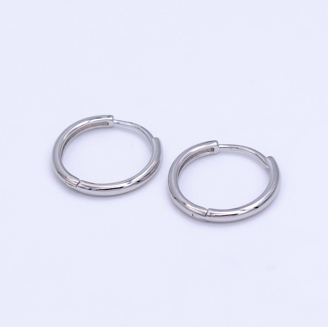 Minimalist Sterling Silver Hoop Earrings 15.5mm Classic Hoop Earrings ...