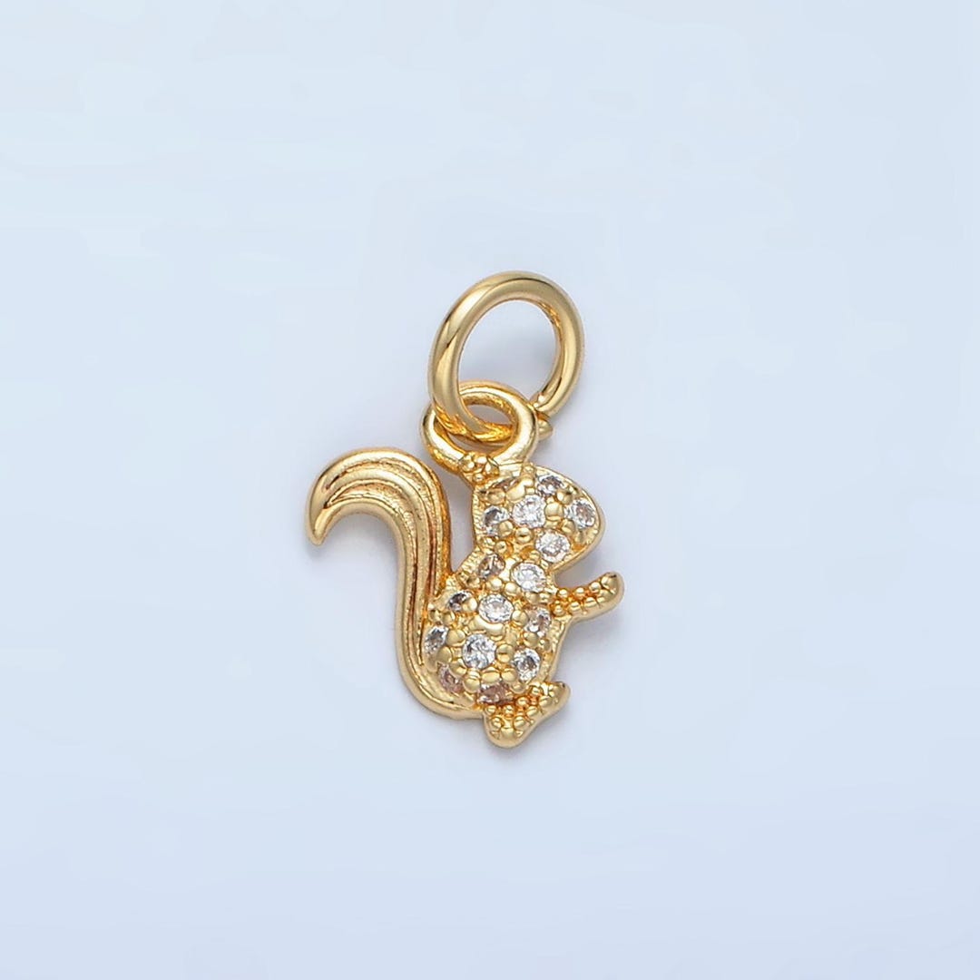 Mini Gold Squirrel Charm, Squirrel Pendant, Nature Charm, Animal Charm ...