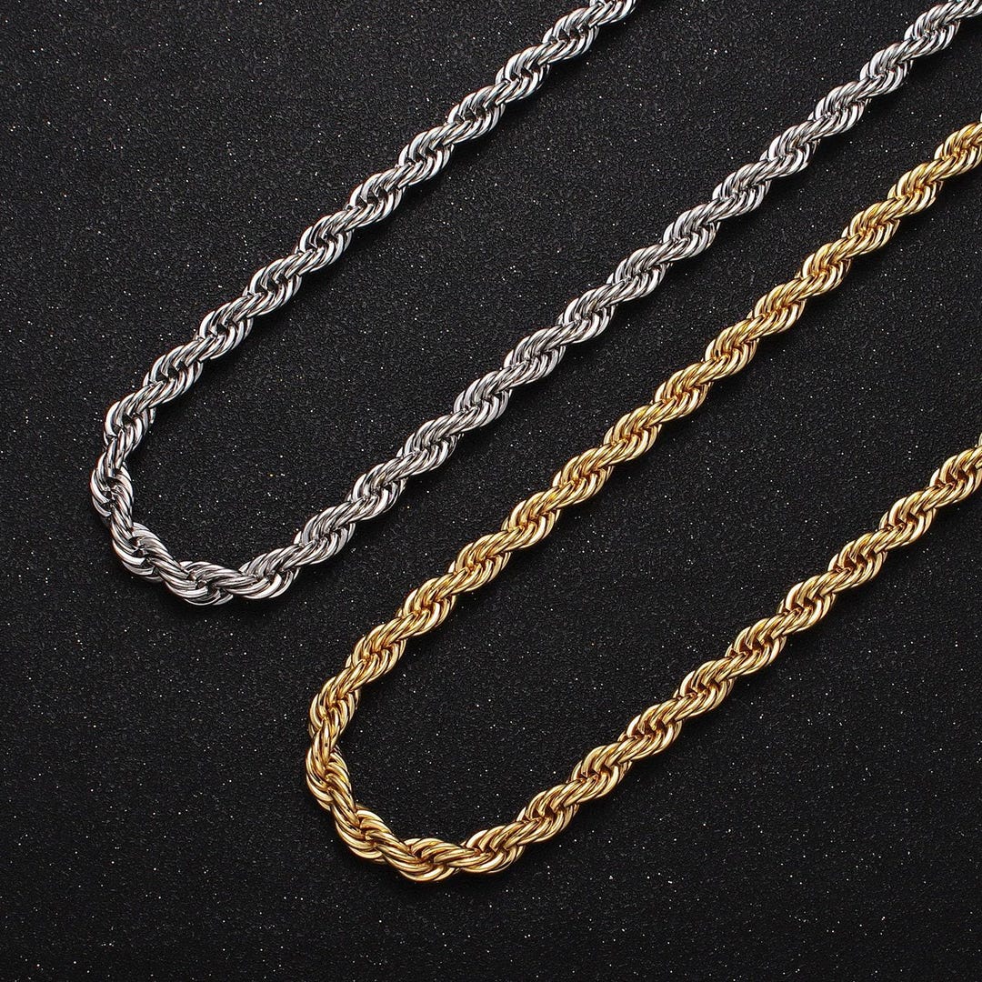 Thick Gold Rope Chain for Men, 14k Gold Filled Rope Chain Men Gold ...
