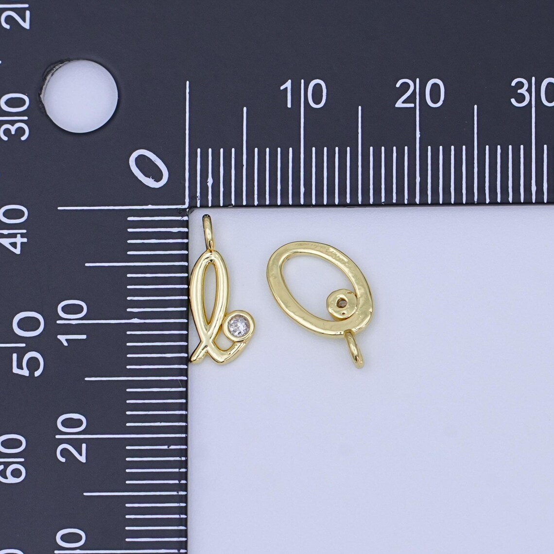 24k Gold Filled Cursive Love Charm Micro Pave CZ Word for Bracelet ...