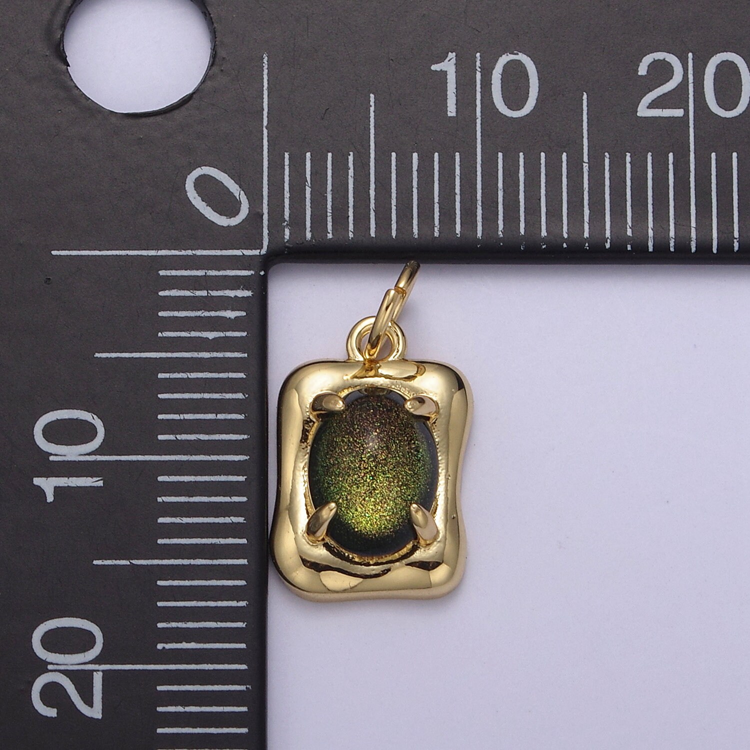 Mini Square Tag With Opal Stone for Minimalist Jewelry N460 - Etsy