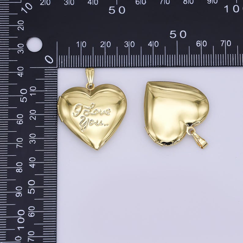 Minimalist I Love You Heart Locket Pendants Photo Locket Charm for ...