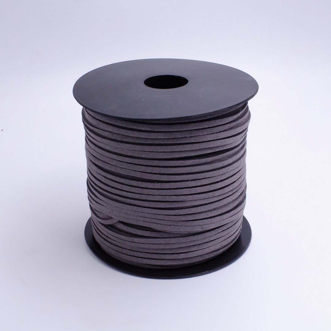 Gray Faux Leather Cord 2.5mm 1 Yard Suede Cords Flat Velvet Leather ...