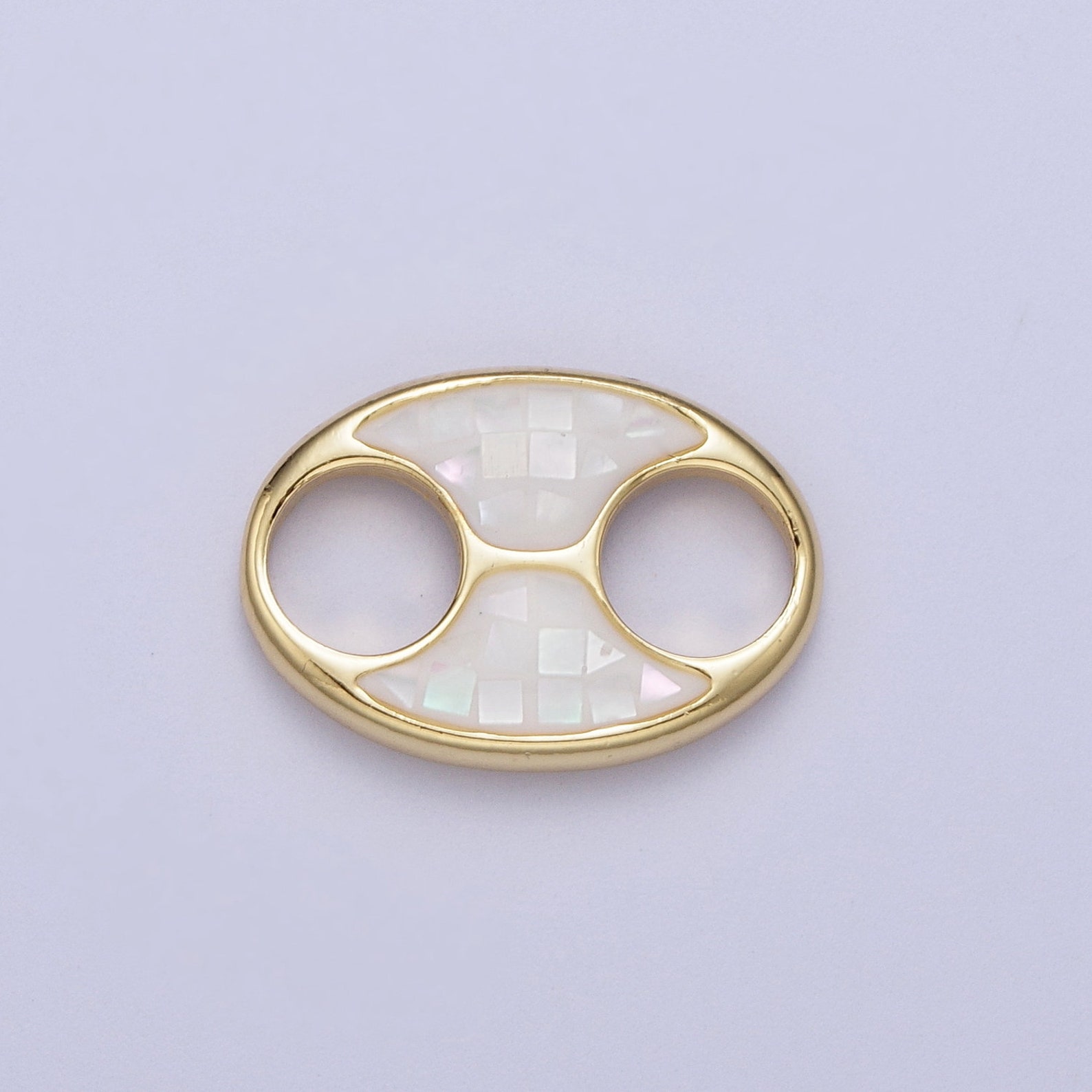 24K Gold Filled Anchor Link Tab Blue, Black, White, Green, Pink Shell ...