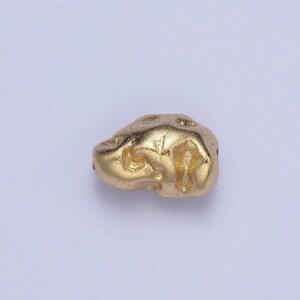 Tiny Gold Abstract Geometric Dented Stones Bead Spacer, Gold Filled ...