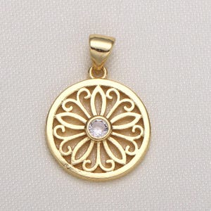 Wind Catcher Gold Charm Medieval Charms. Solitaire Cz Pendant, Designer ...