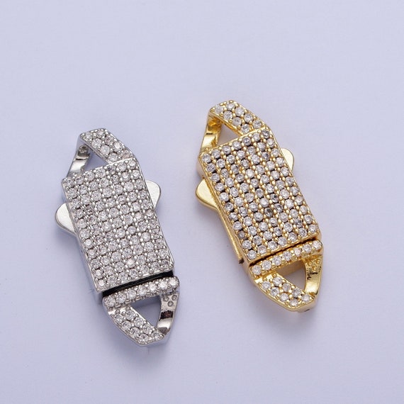 Gold Full Pave CZ Box Buckle Clasp for Bracelet Making K-100 - Etsy