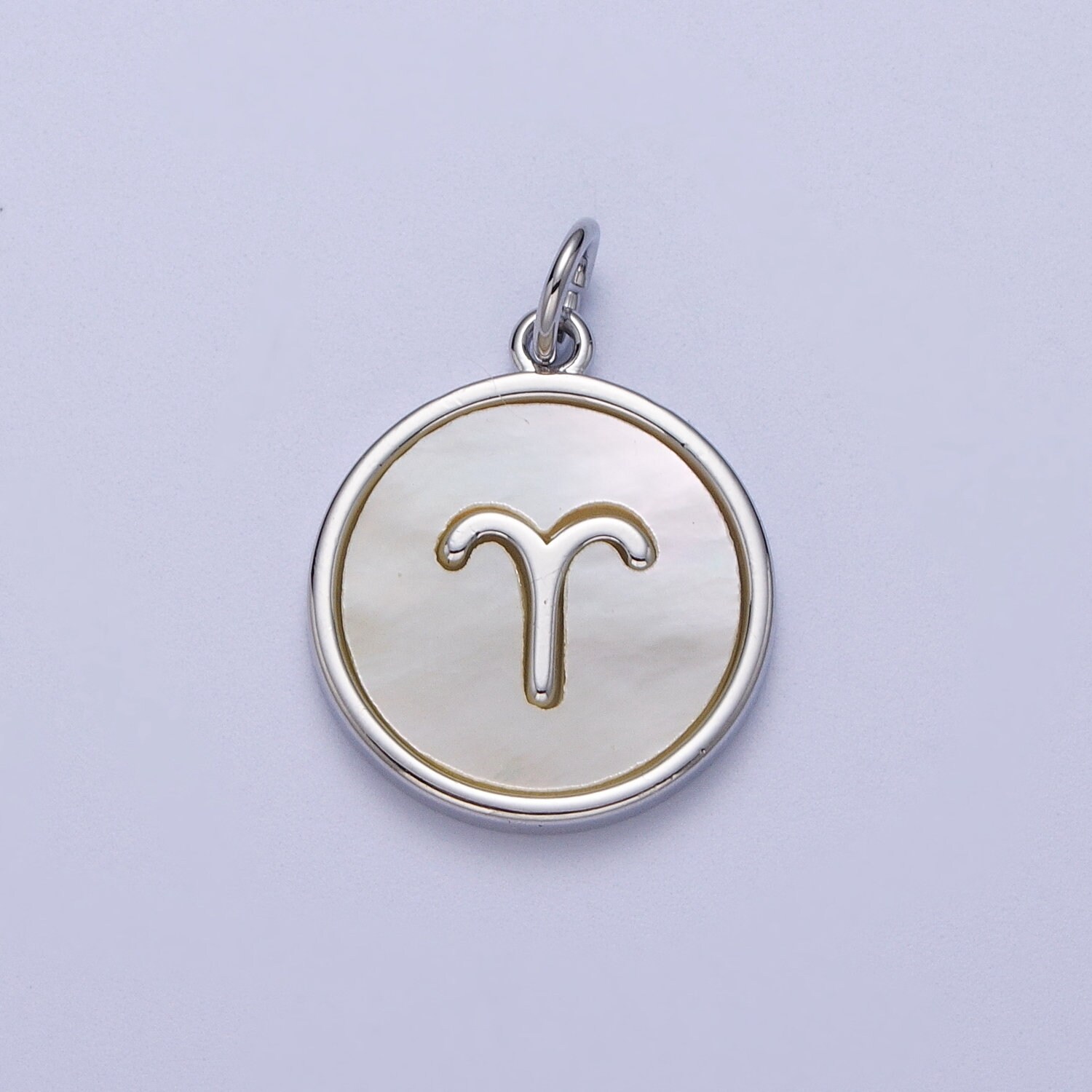 Shell Pearl Silver Zodiac Signs Medallion Pendant White Gold - Etsy