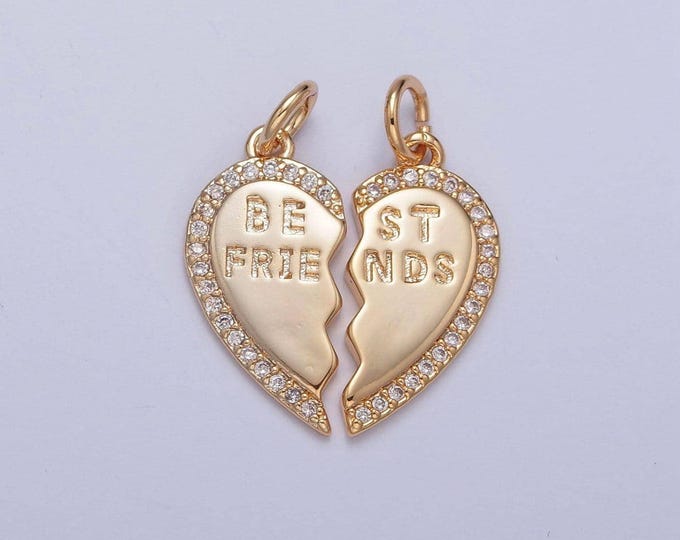 Best Friend Heart Necklace in Gold, Dainty Necklace - Etsy