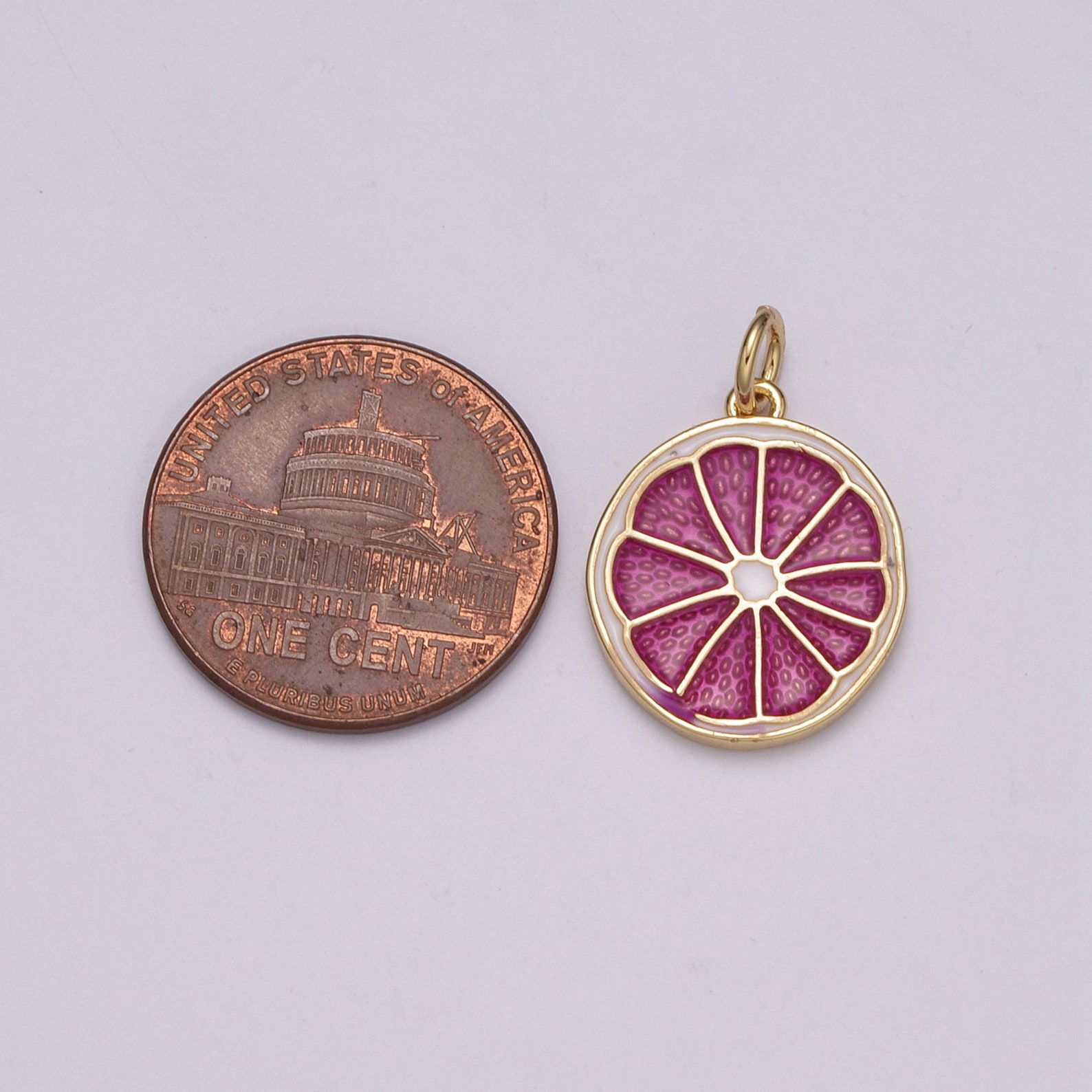 Enamel Sliced Orange Fruit Charm Lemon Sliced Charm Gold - Etsy
