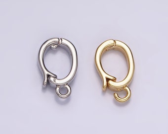 18K Gold Round Bail Clasp, Removable Bail Clasp, Oval Clasp, Necklace ...