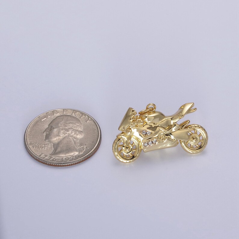 Gold Motorcycle Charm 3D Motorcycle Pendant Biker Charm - Etsy