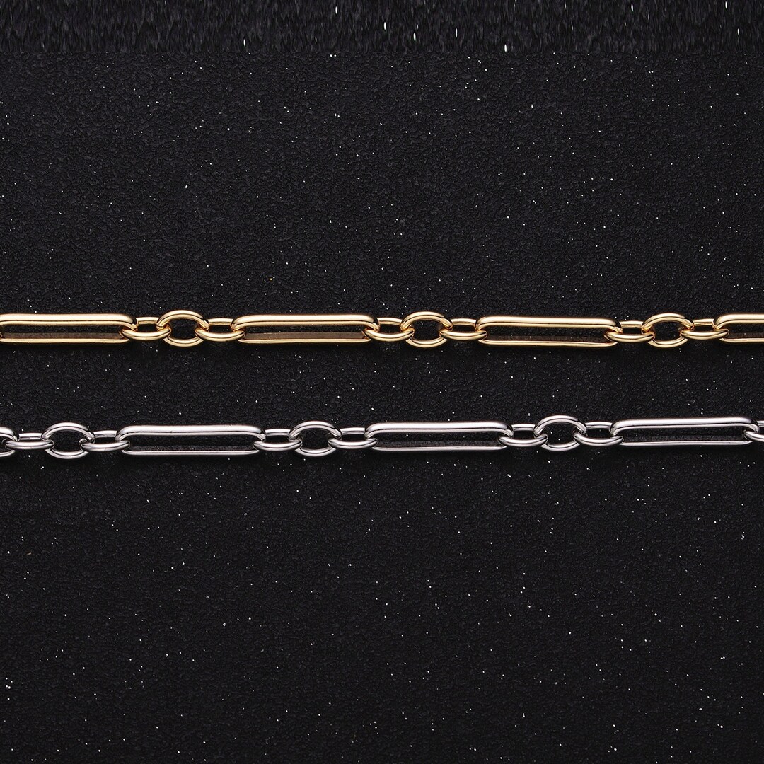 16K Gold Filled Figure Eight FIGARO Chain, Silver Figure Eight Chain ...