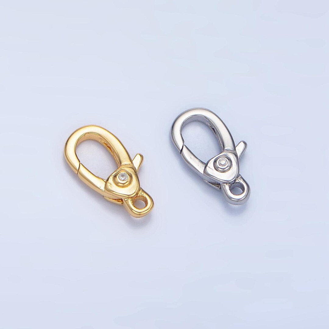 Mini 24k Gold Filled Lobster Clasps With Clear Cz for Bracelet Necklace ...