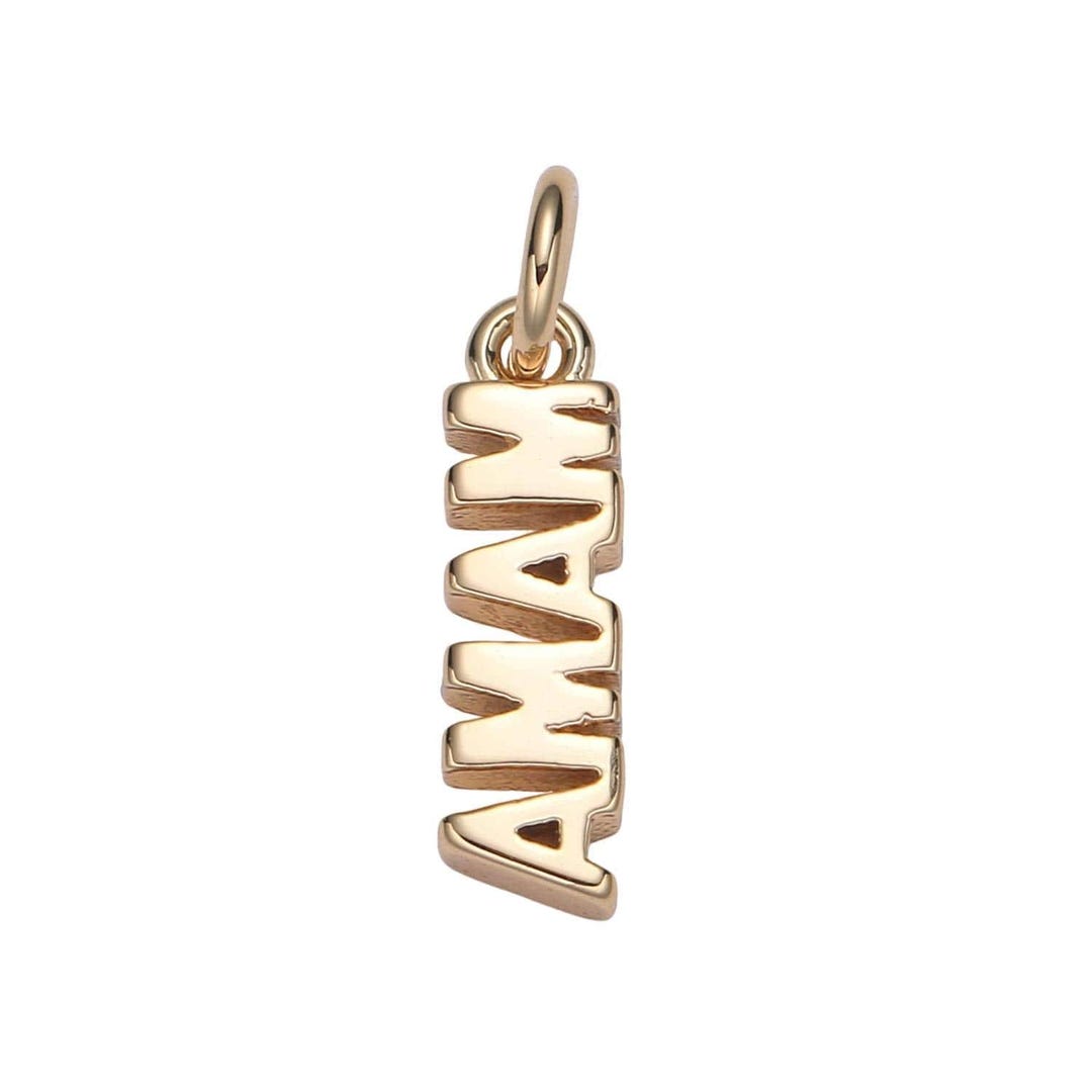 Dainty Gold Mama Charm for Bracelet Necklace Earring Component Diy ...