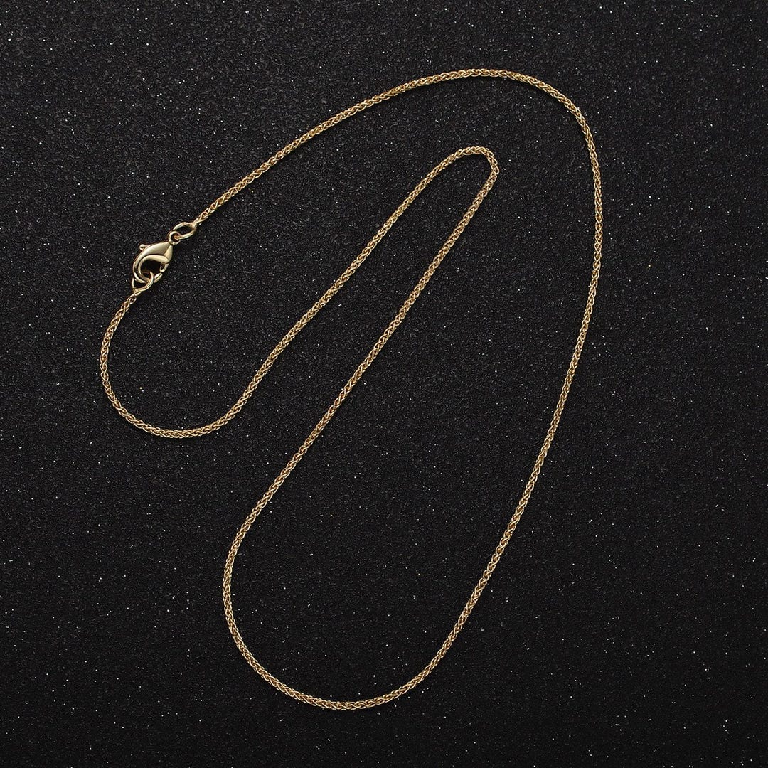 14k Gold Filled Wheat Chain Foxtail Chain Necklace, Men Ladies Gold ...