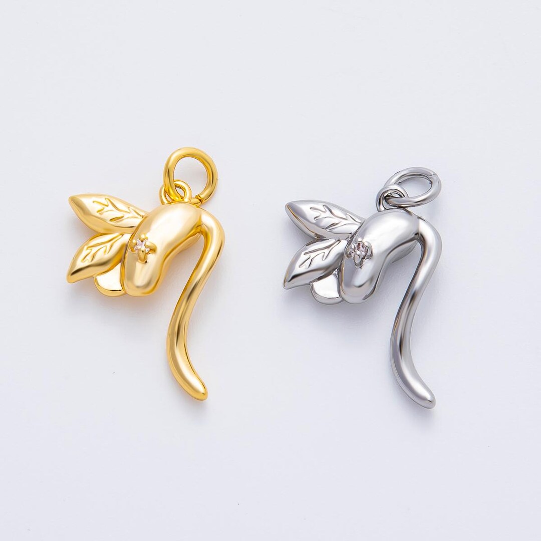 Mini 18k Gold Filled Bean Sprouts Charm Dainty Vegetable Pendant Charm ...