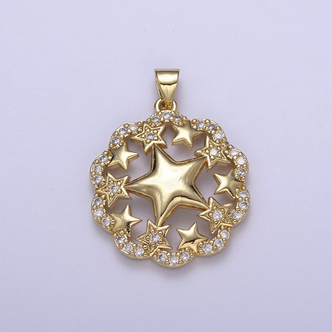 Twinkle Little Star Gold Filled Pendant Cubic Zirconia Star Charm for ...