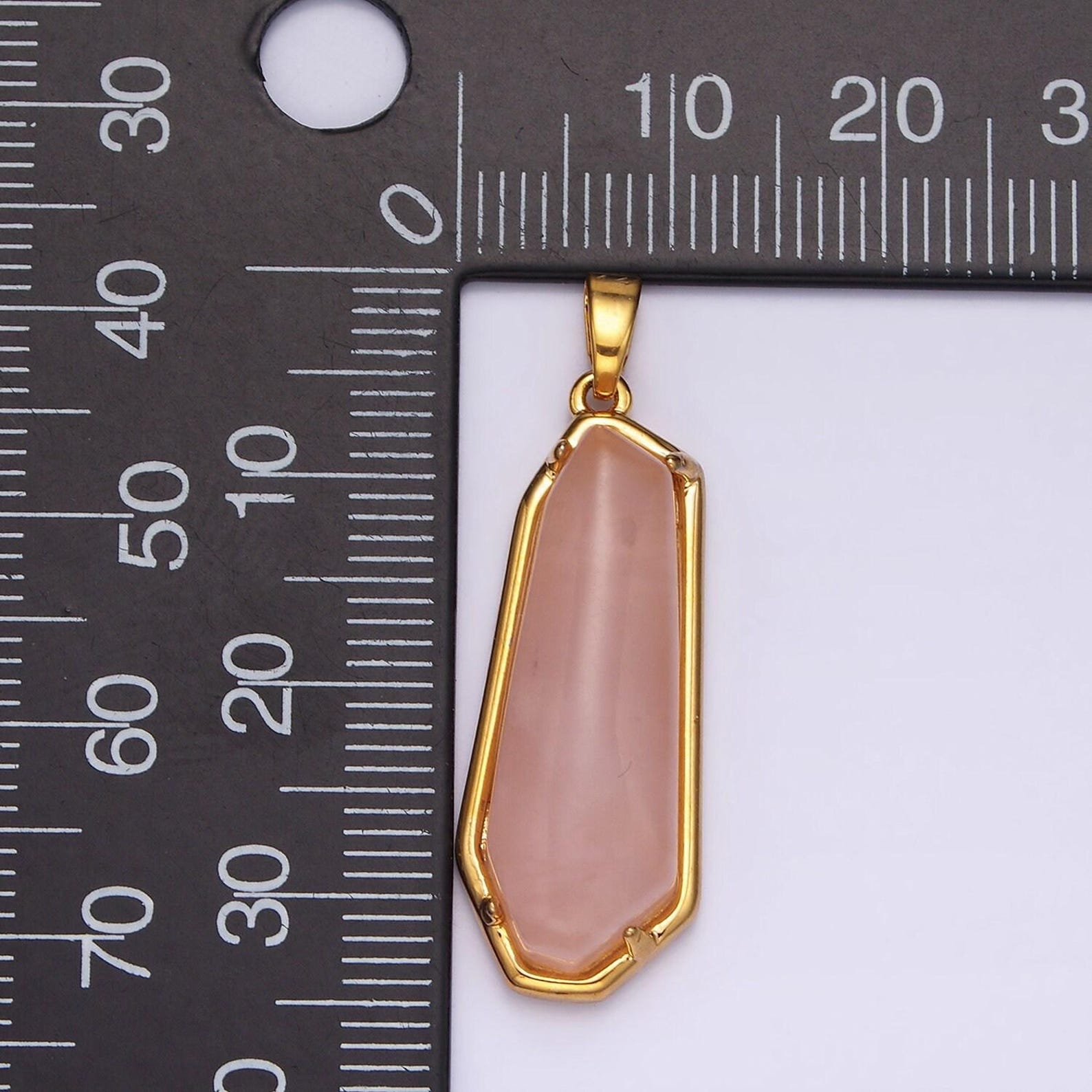 14k Gold Filled Rose Quartz, Aventurine, Amethyst Geometric Bezel ...