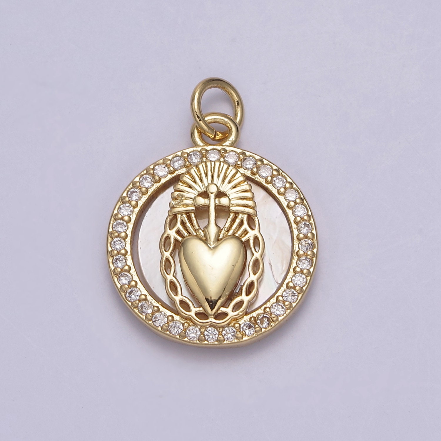 Sacred Heart Charm 24k Gold Filled Religious Charm Cross - Etsy