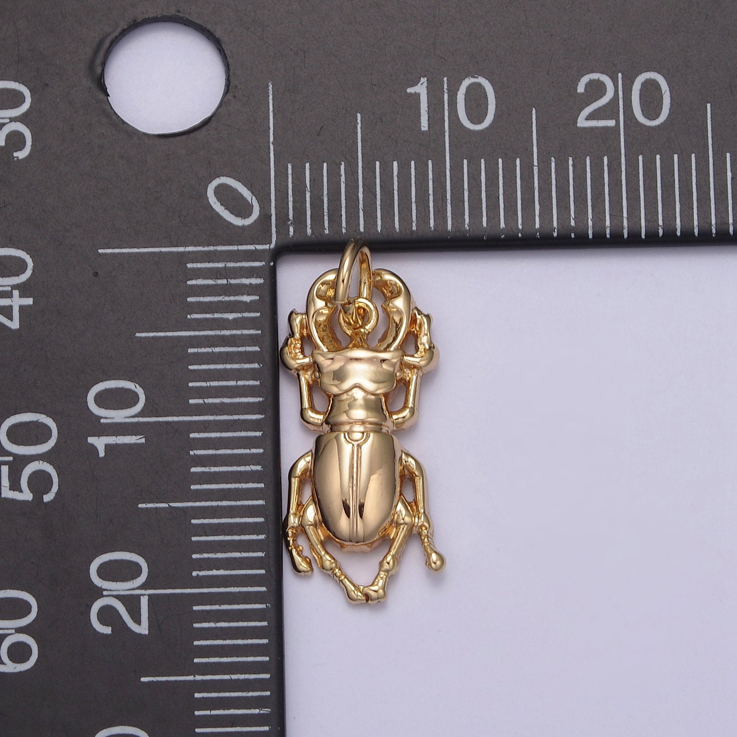 Dainty Golden Stag Beetle Charm 24K Gold Filled Small Insect - Etsy