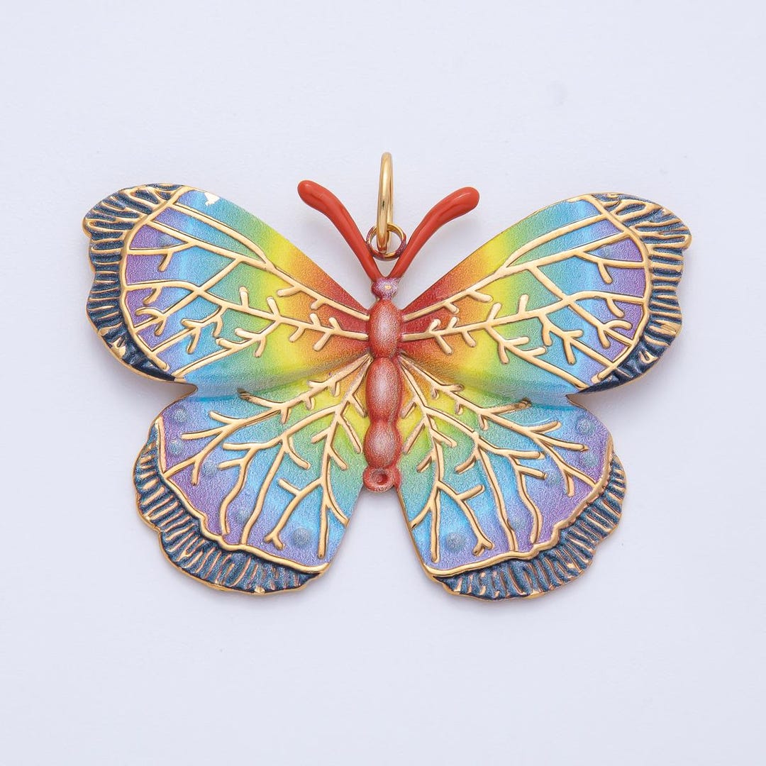 Pvd Gold Stainless Steel 42mm Multicolor Rainbow Gradient Enamel ...