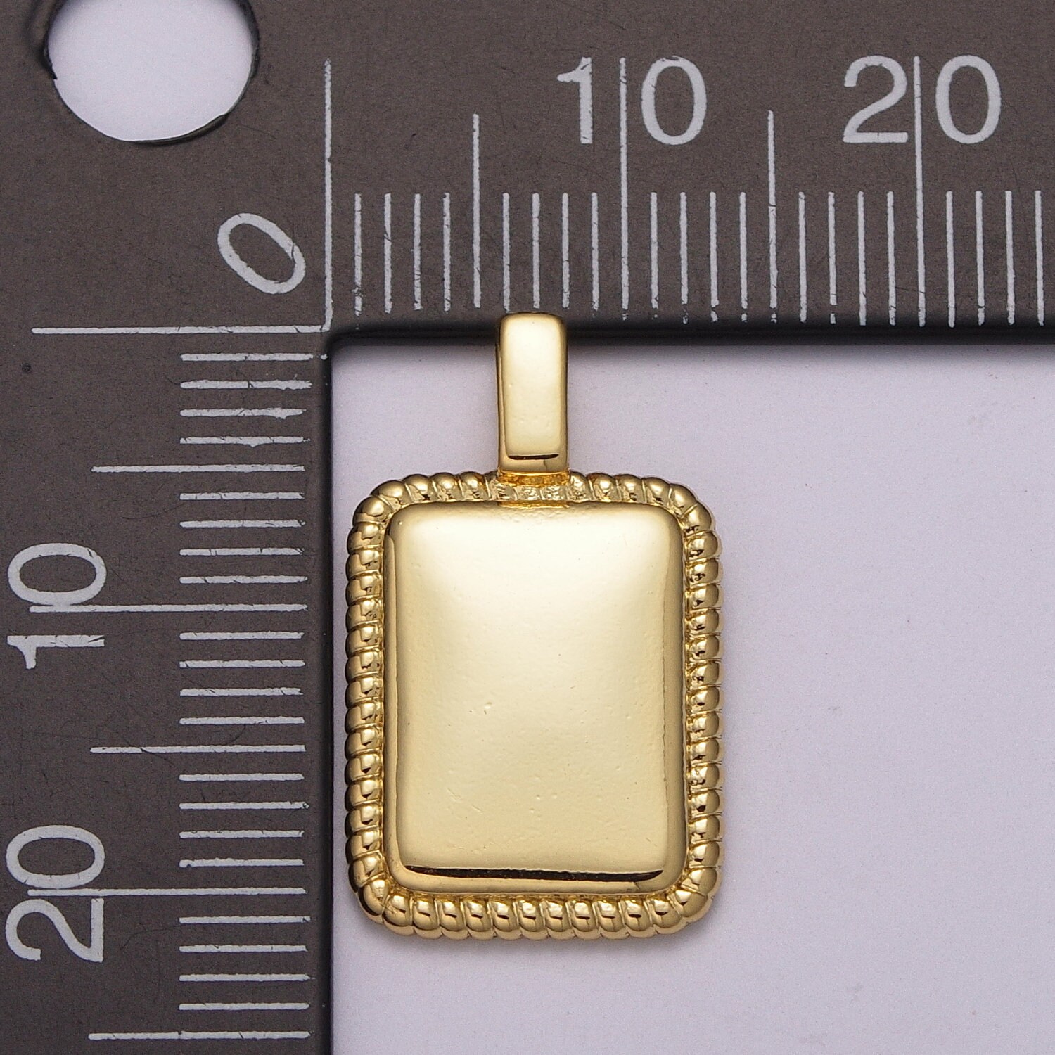24k Gold Filled Classic Rectangle Pendant Charm for Necklace - Etsy