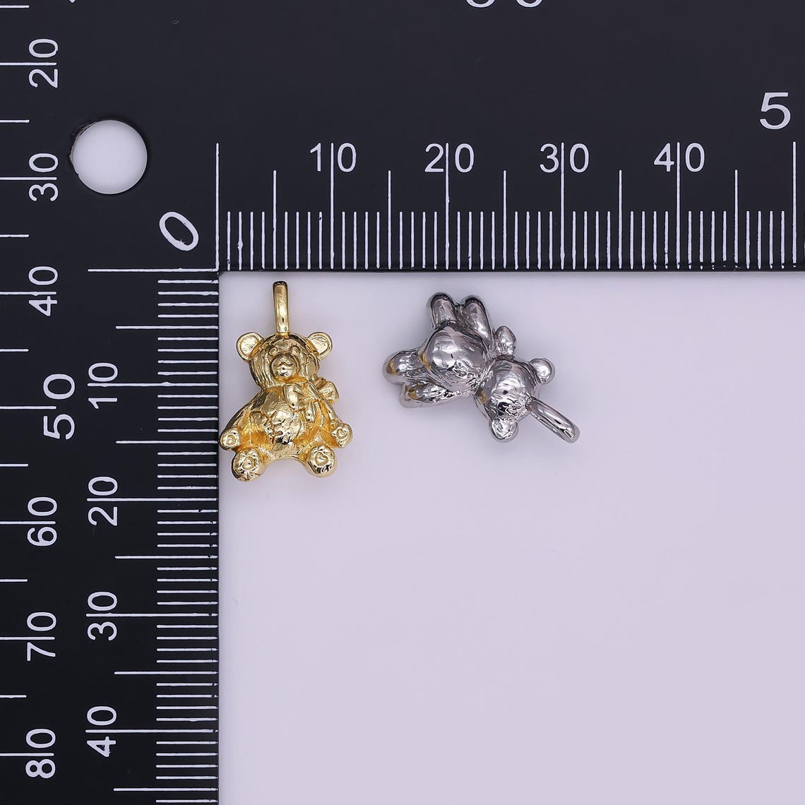 24k Gold Filled Teddy Bear Pendant Kids Stuff Animal Add-on Charm in ...