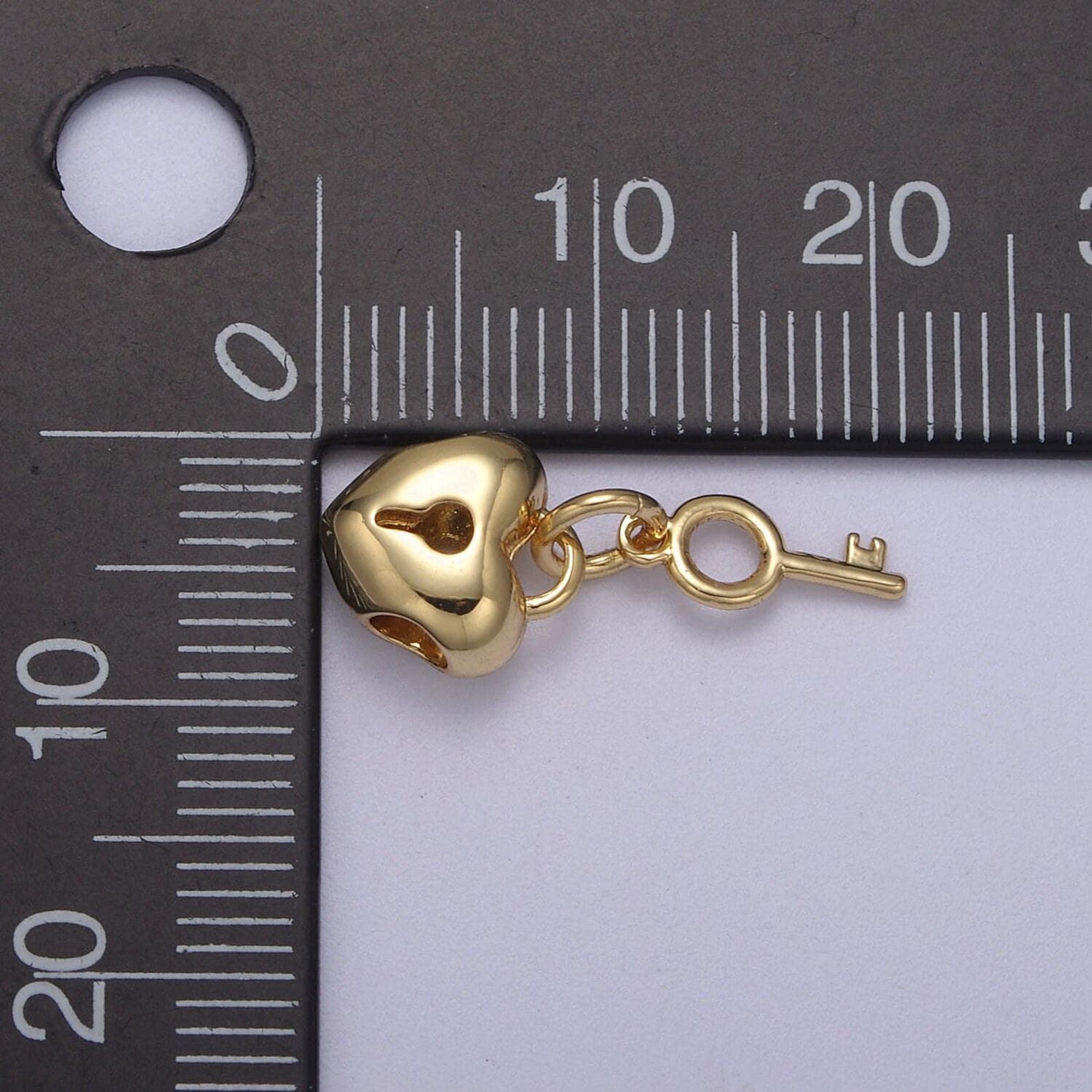 Gold Filled Love Lock, Heart Shaped Bead Padlock With Key Silver Heart ...