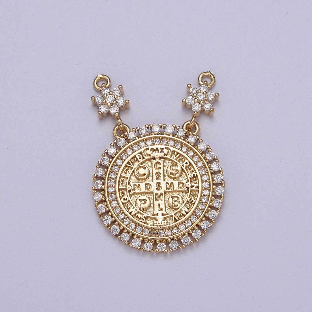 Cubic Gold Saint Benedict Cross NDMSD CSPB NURSIA Coin Medallion ...