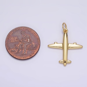 Airplane 14k Gold Filled Airplane Plane Body Jet Plane Charm Pilot ...