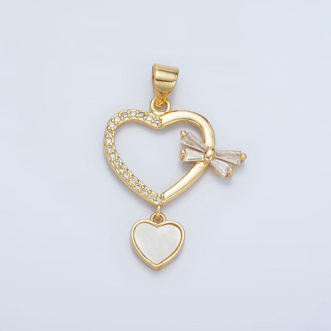 Dainty 24k Gold Filled Heart Charms, Love Pendant, Dainty Heart Charm ...